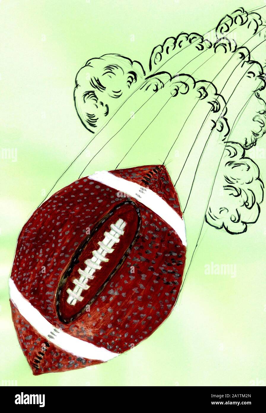 Grunge sketch of rugby ball, hand drawn illustration Stock Photo - Alamy
