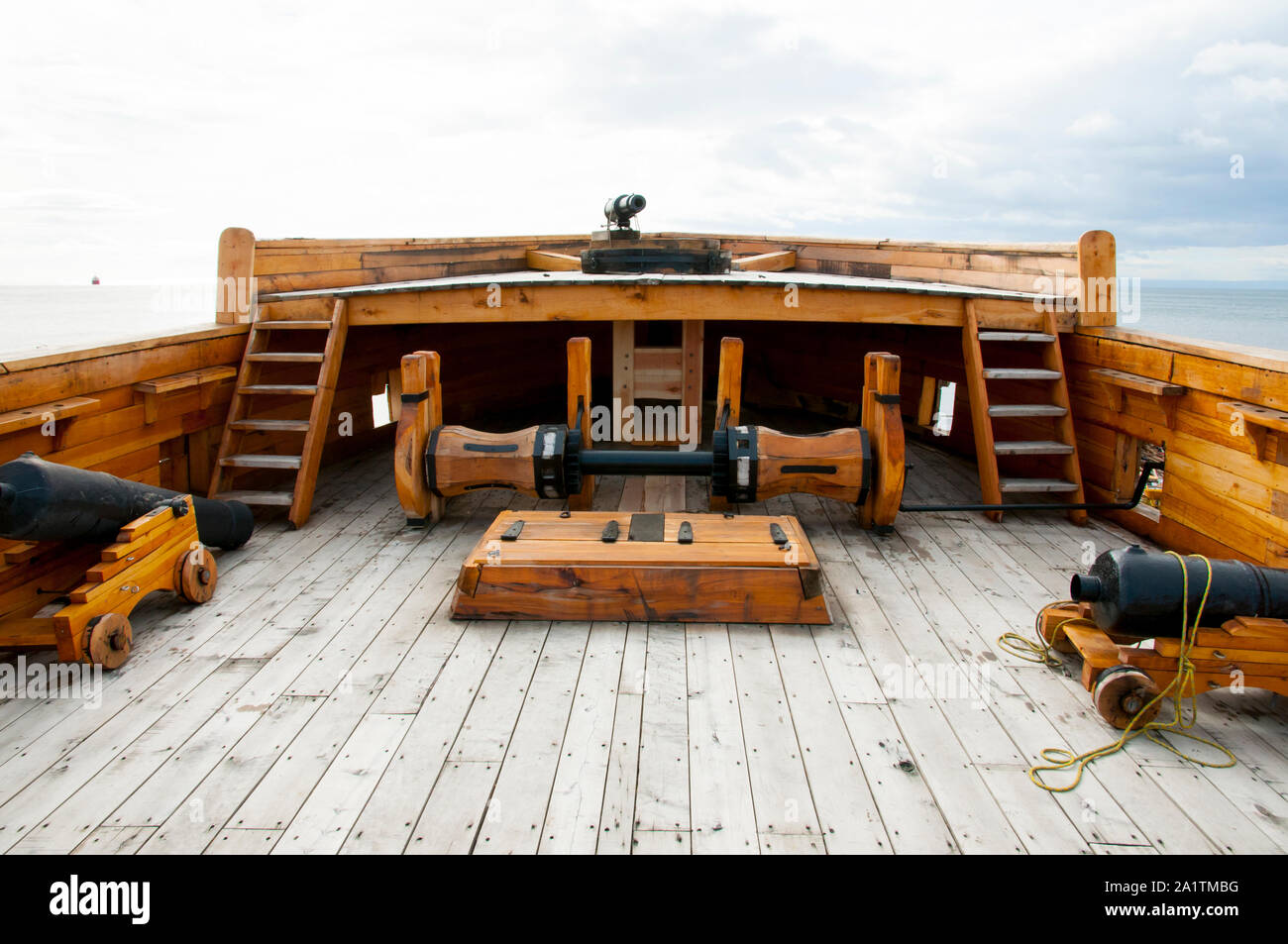 Deck of Old Wooden Ship Stock Photo - Alamy