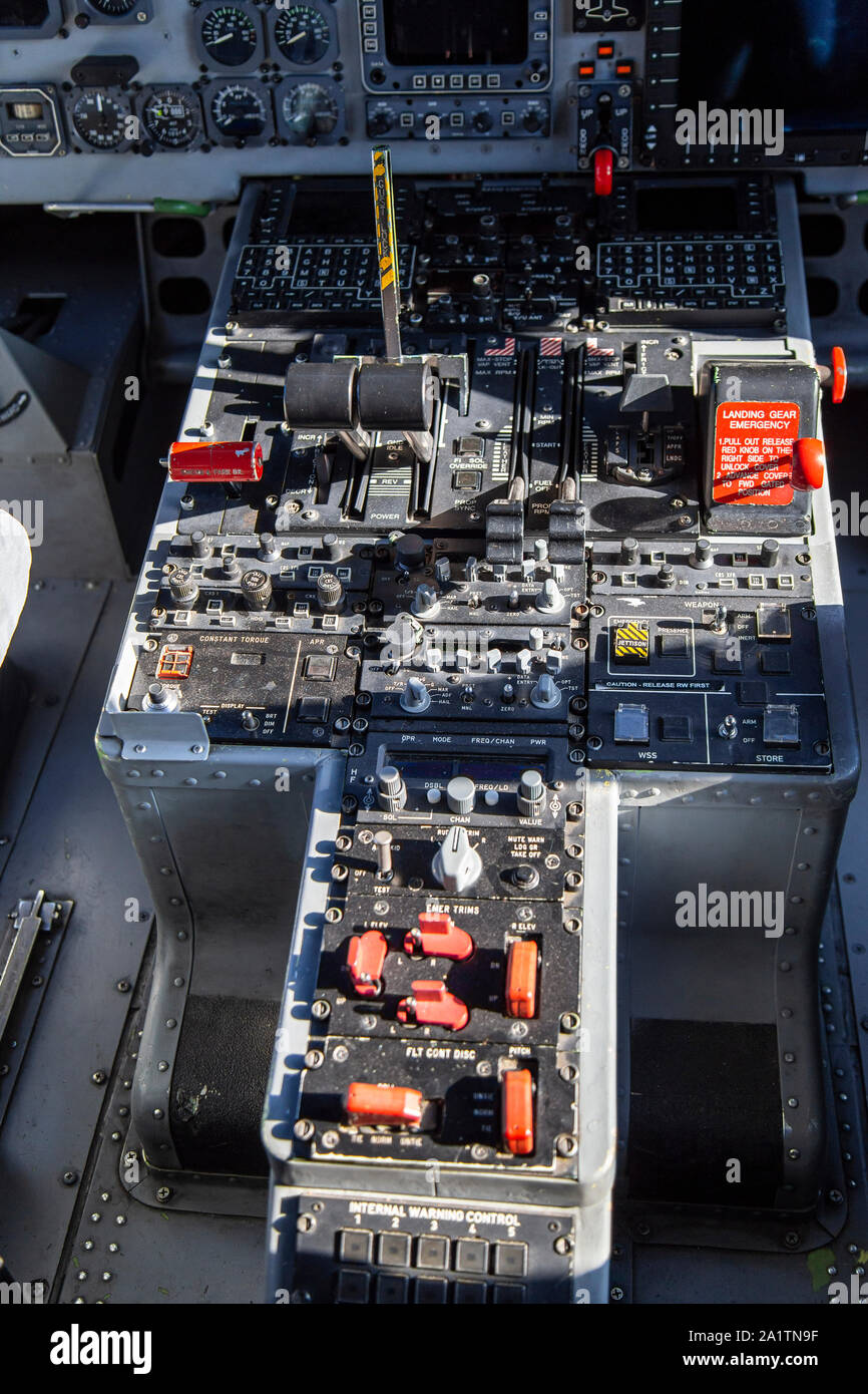 Cockpit view of military airplane Stock Photo - Alamy