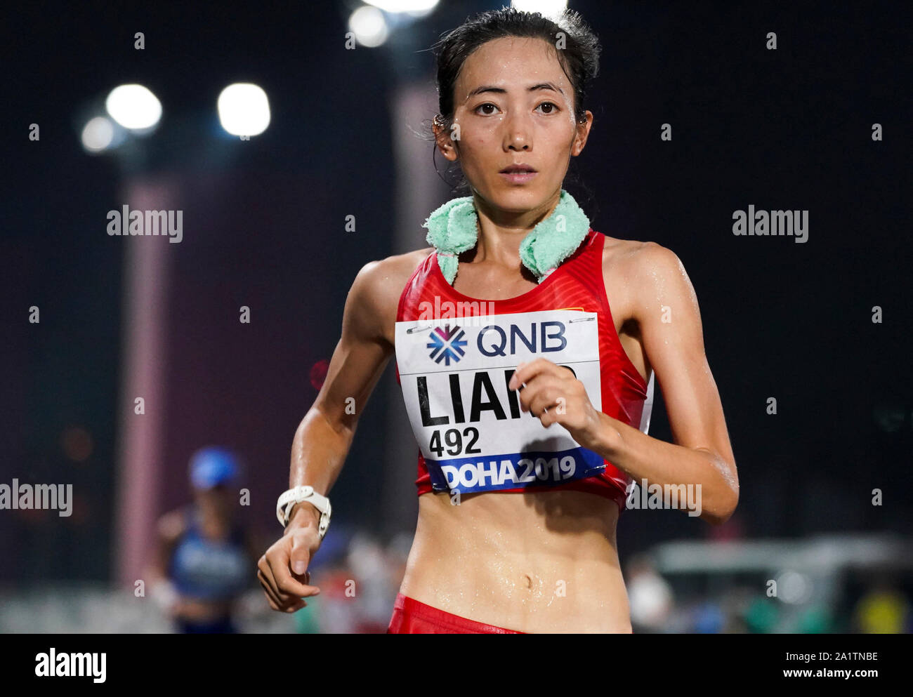 Doha, Qatar. 29th Sep, 2019. Liang Rui of China competes during the ...