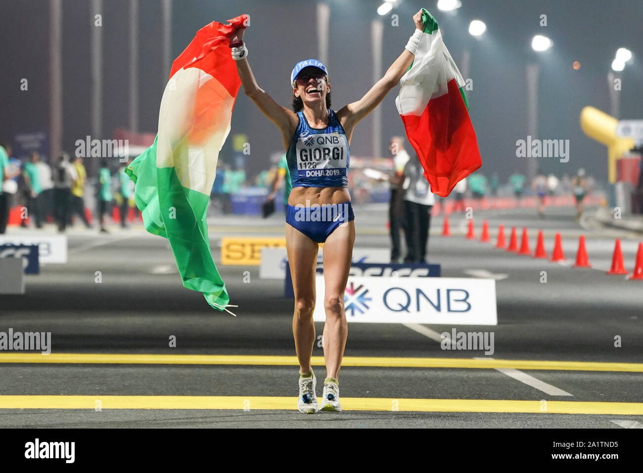 Doha, Qatar. 29th Sep, 2019. Eleonora Anna Giorgi of Italy celebrates ...