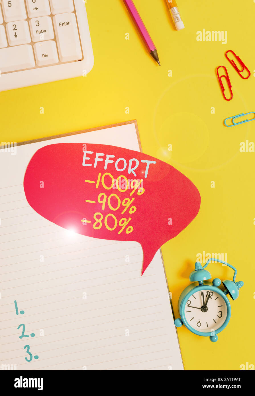 Conceptual hand writing showing Effort 100 Percent 90 Percent 80 ...