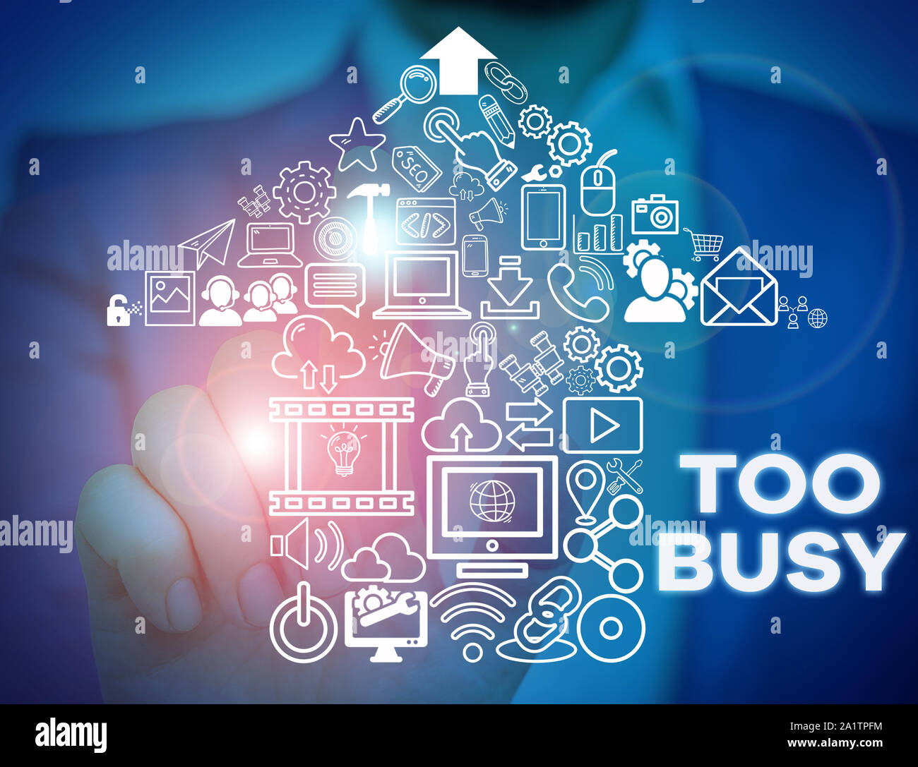 Text sign showing Too Busy. Business photo showcasing No time to relax ...