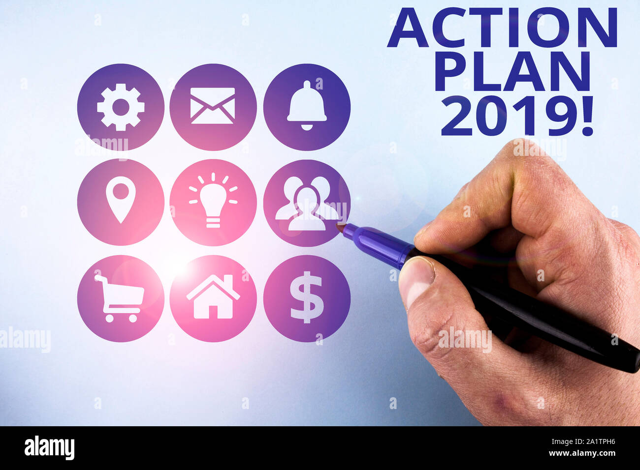 Conceptual hand writing showing Action Plan 2019. Concept meaning ...