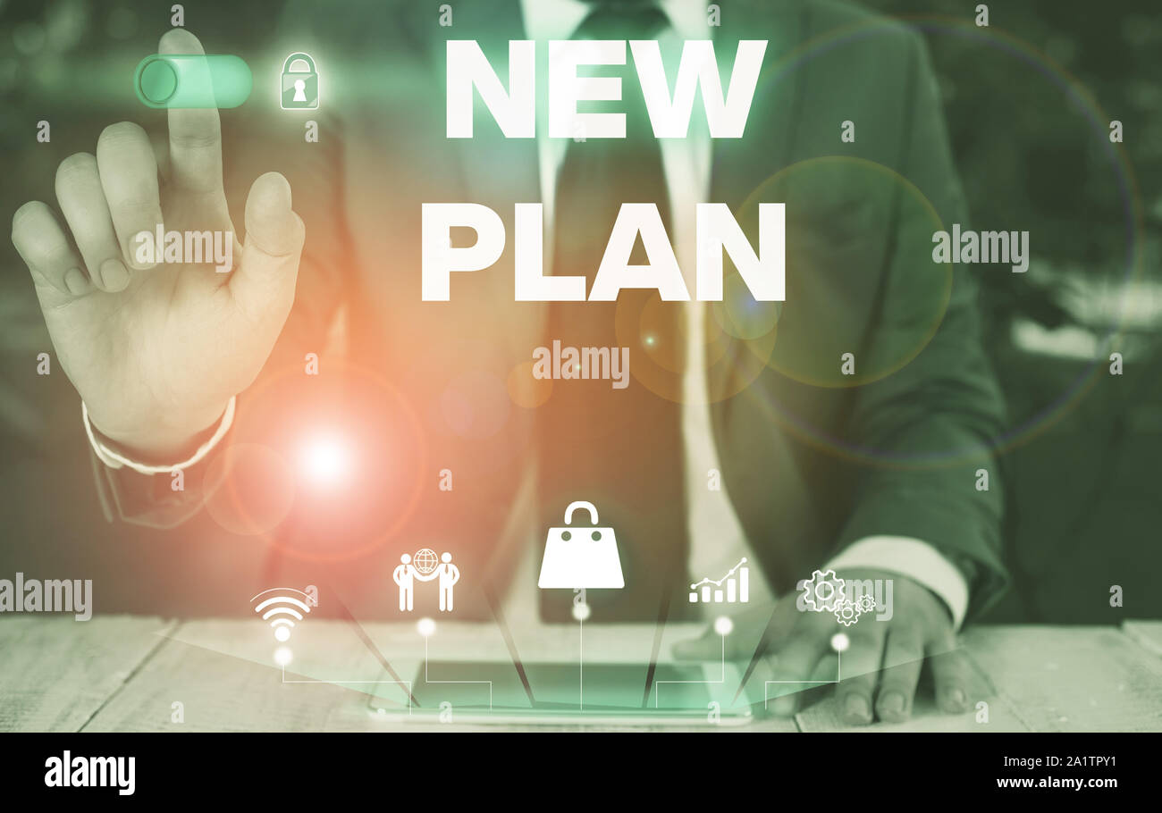 Conceptual hand writing showing New Plan. Concept meaning Start of a ...