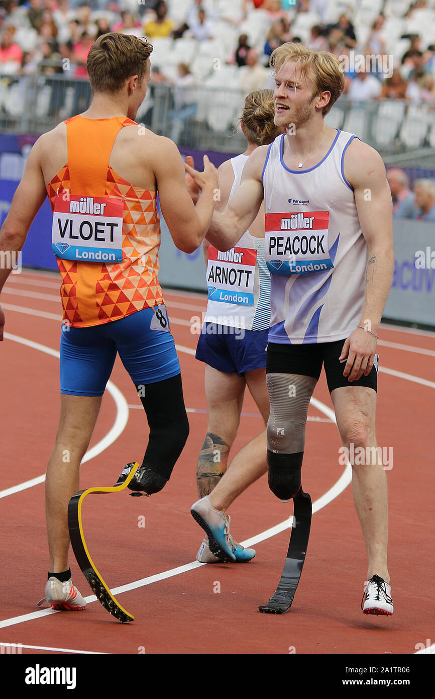 Jonathan Jonnie PEACOCK of Great Britain in the mens T44-64 100 metres ...
