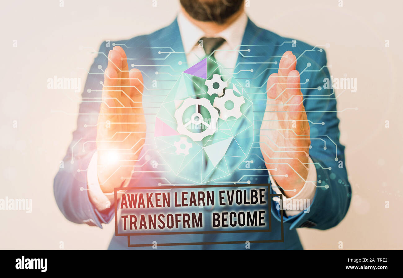 Handwriting text writing Awaken Learn Evolve Transform Become ...