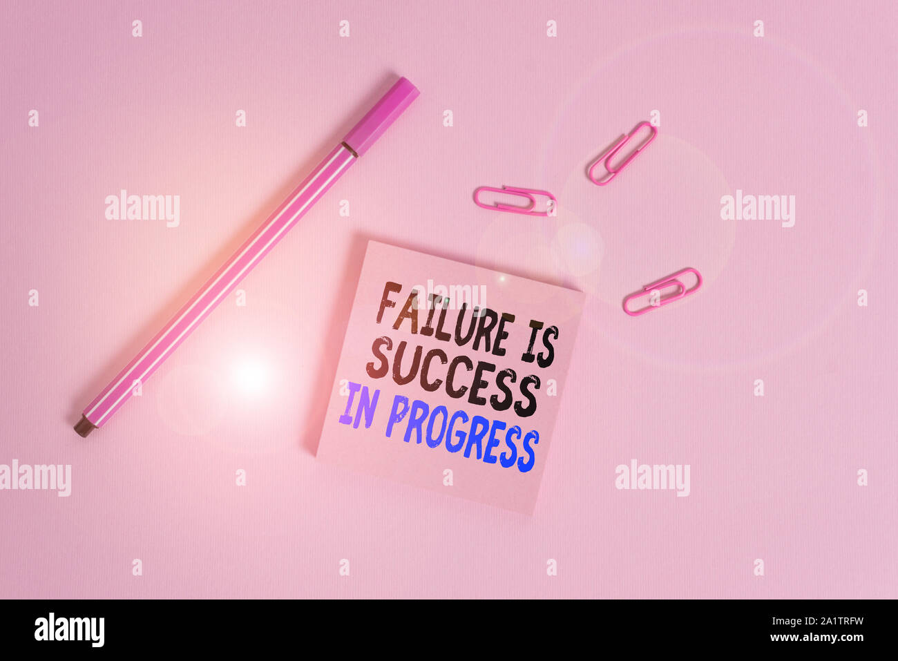 Writing note showing Failure Is Success In Progress. Business concept ...