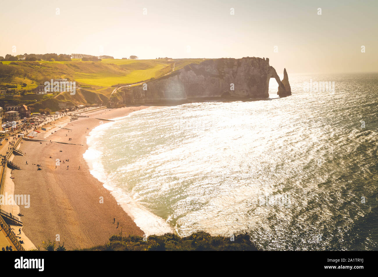 The White chalk cliffs of Etretat Normandie France Stock Photo - Alamy
