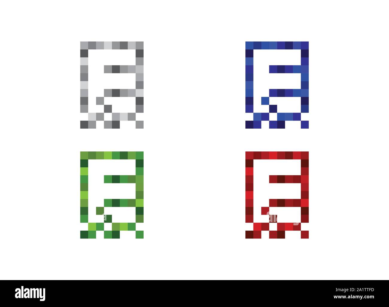 E Pixel letter logo design template Stock Vector Image & Art - Alamy