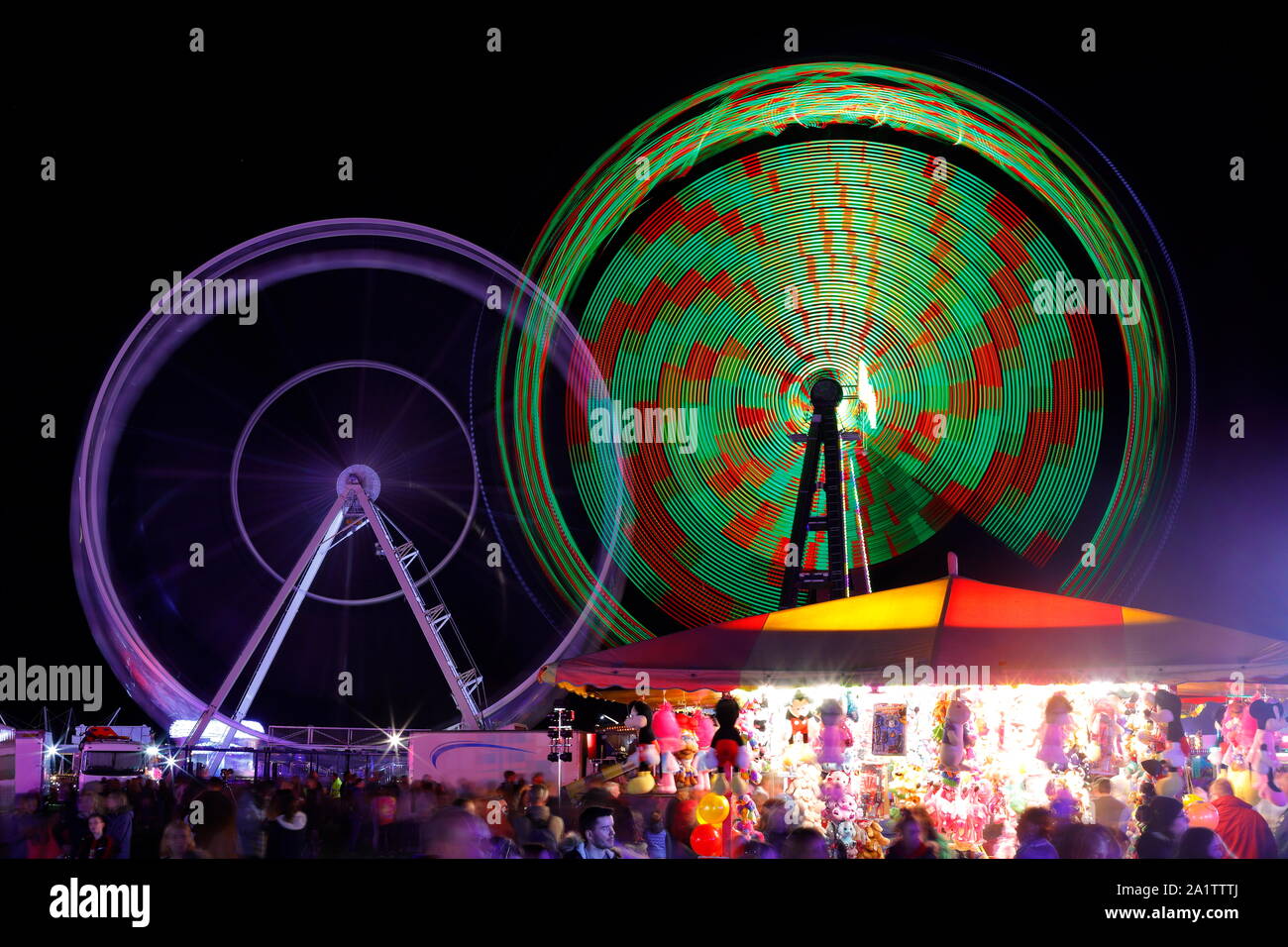 Fairground rides at York Balloon Fiesta on Knavesmire Racecourse Stock ...