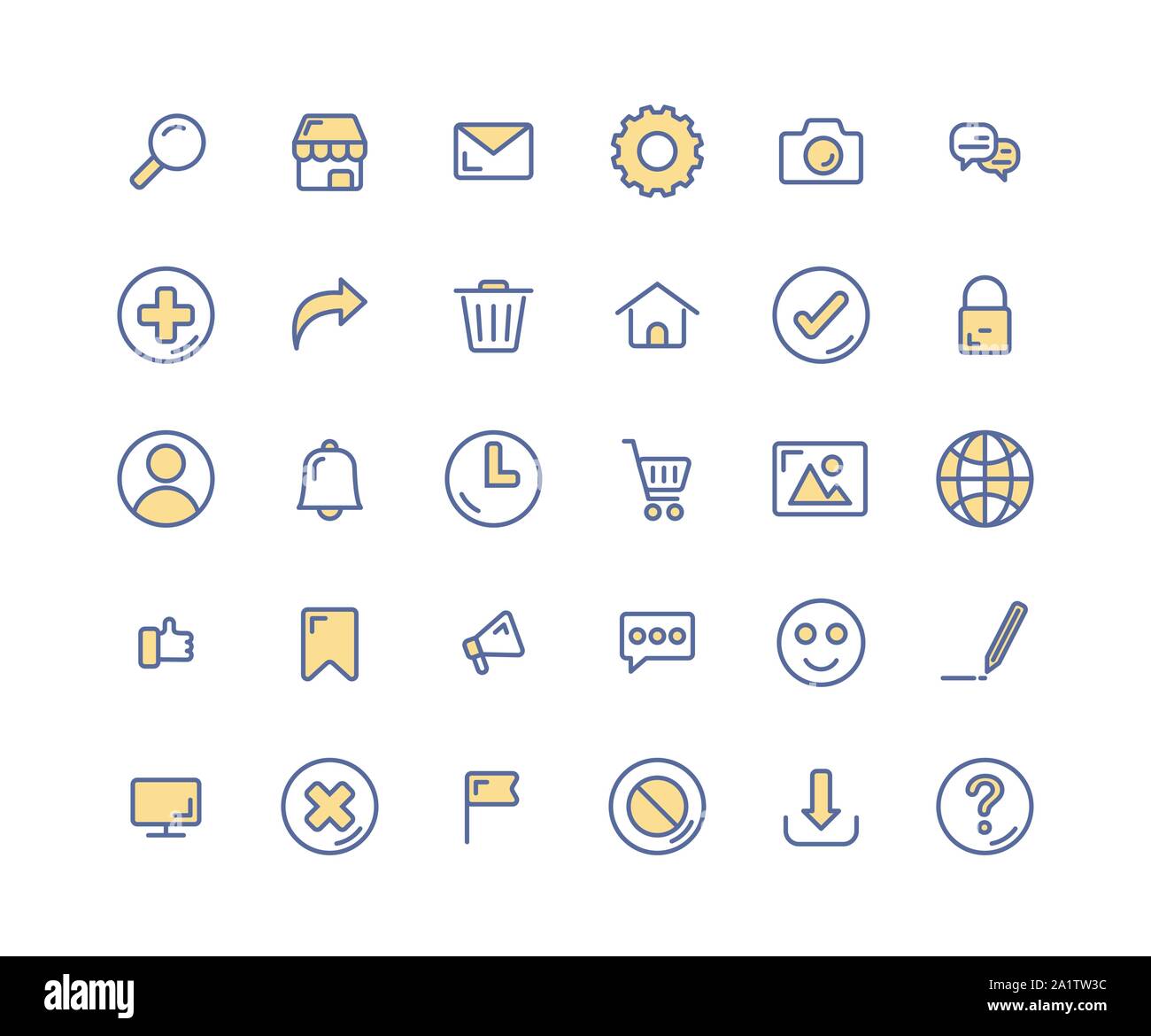 Web Interface filled outline icon set. Vector and Illustration Stock ...