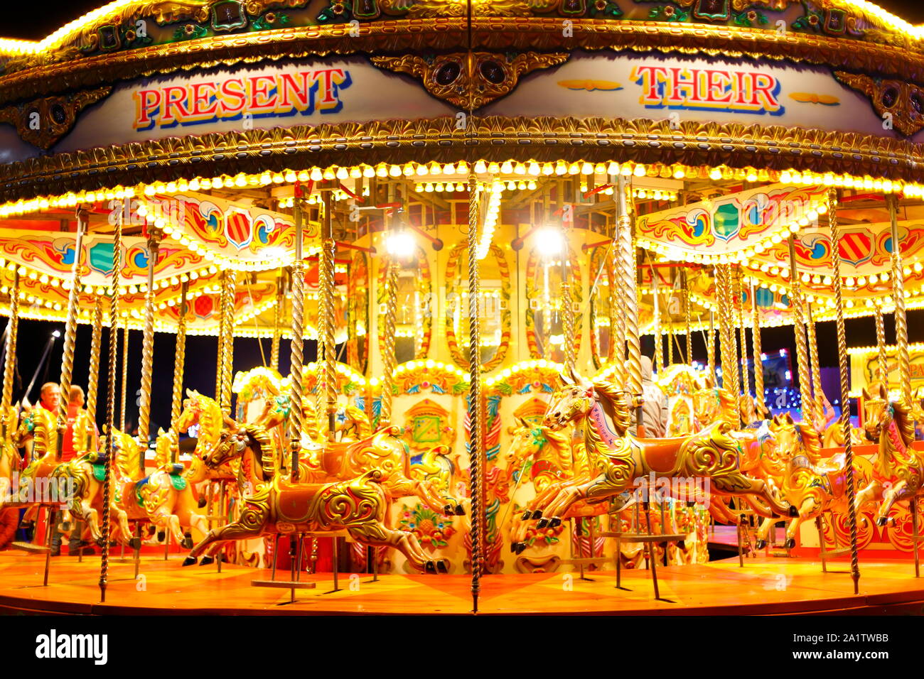 A Carousel at a fairground in York, North Yorkshire Stock Photo - Alamy