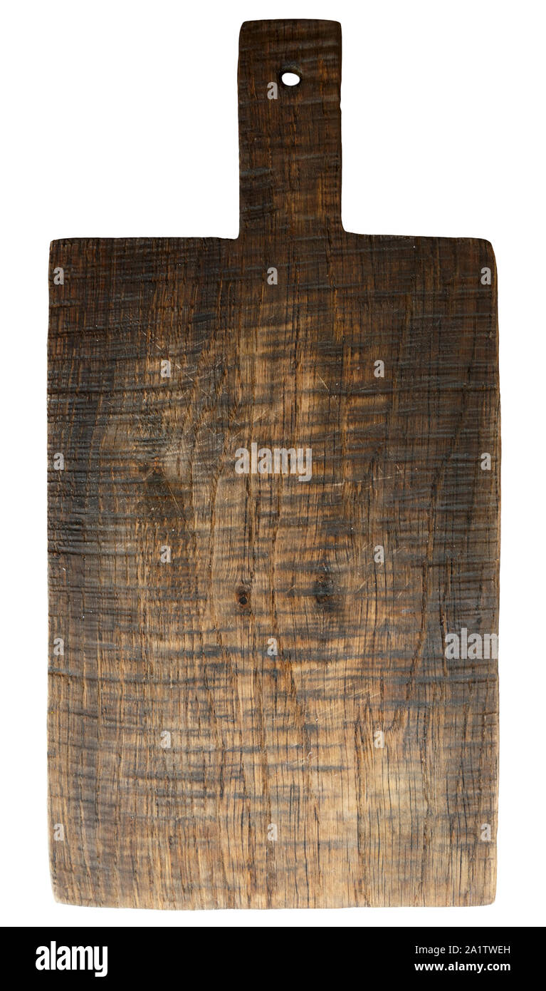 Old used wooden cutting board isolated on white background Stock Photo ...