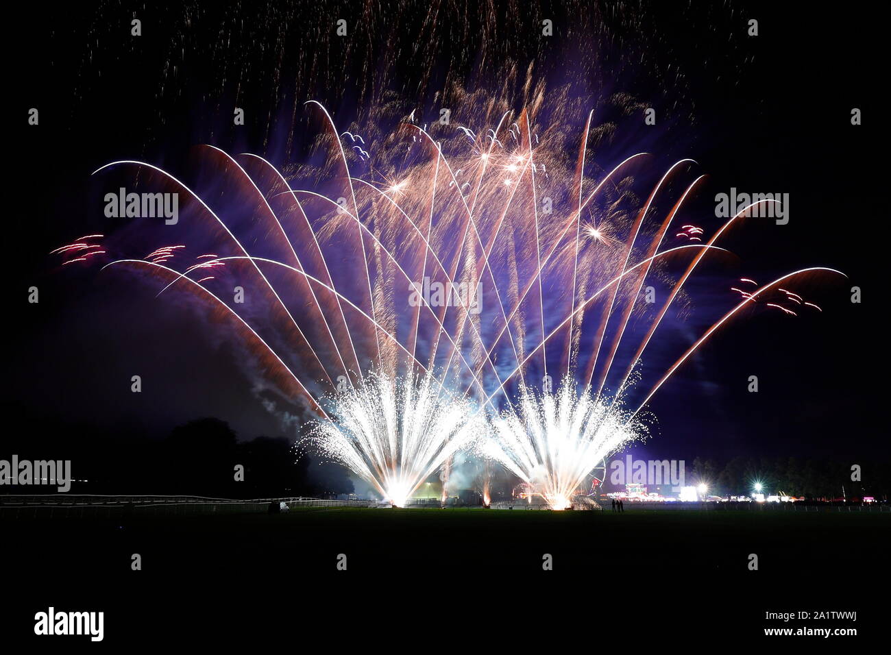 A fireworks display finishes off the York Balloon Fiesta event at York ...