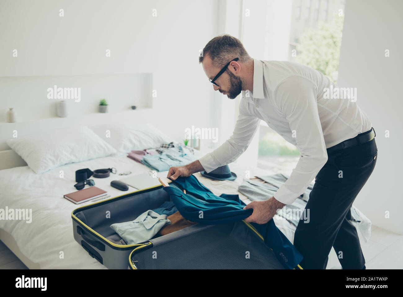 Close up photo of concentrated on gathering things attractive ha Stock ...