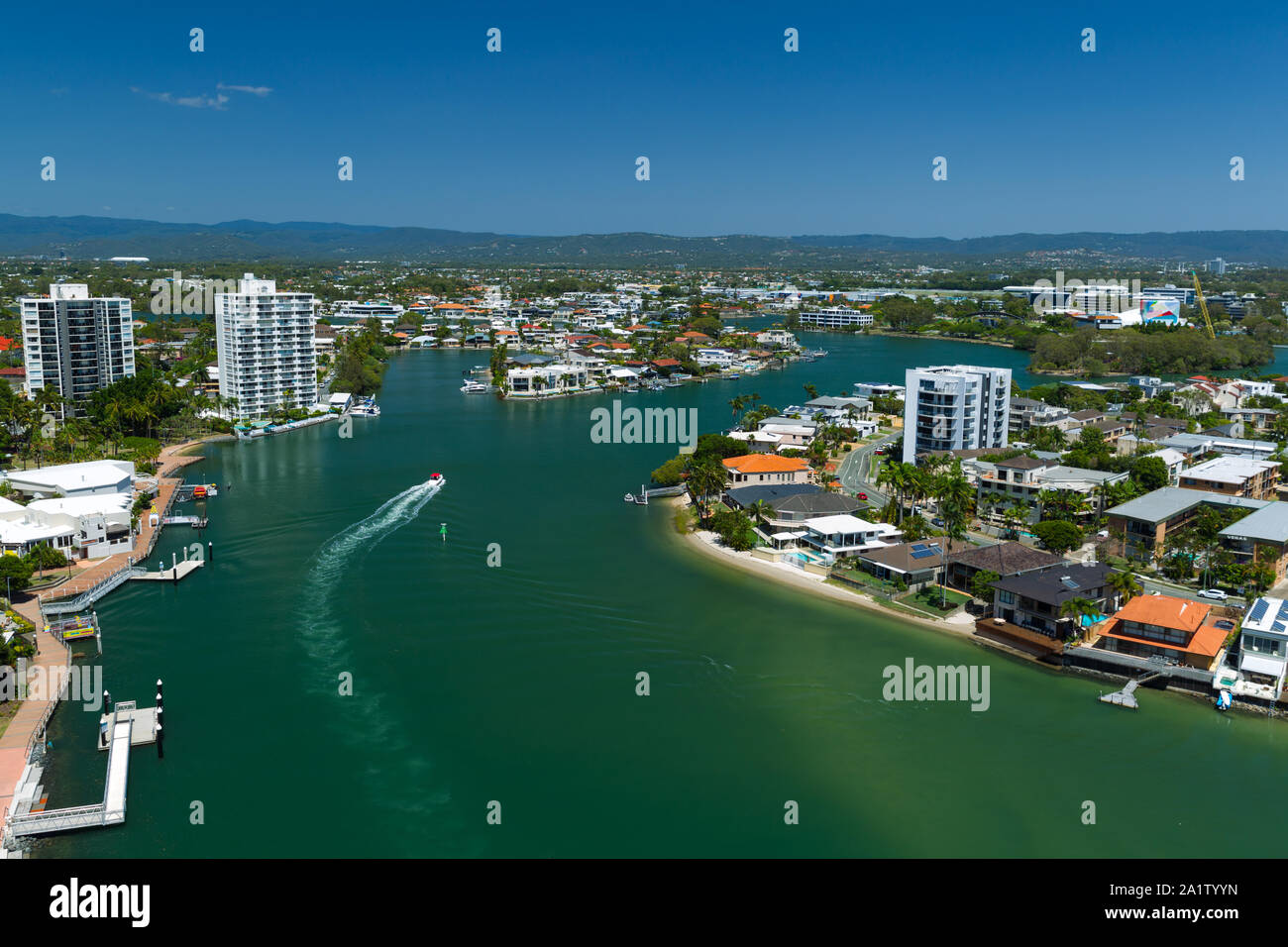 The Nerang River in Surfers Paradise on the Gold Coast in Queensland ...