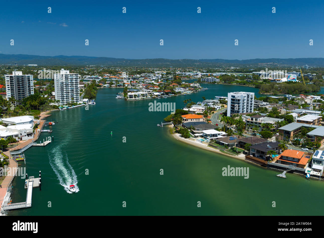 The Nerang River in Surfers Paradise on the Gold Coast in Queensland ...