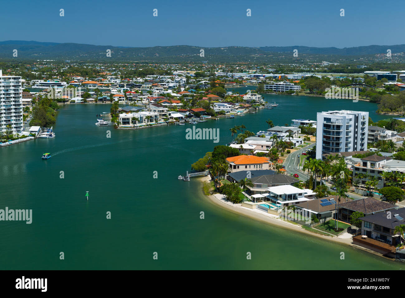 The Nerang River in Surfers Paradise on the Gold Coast in Queensland ...