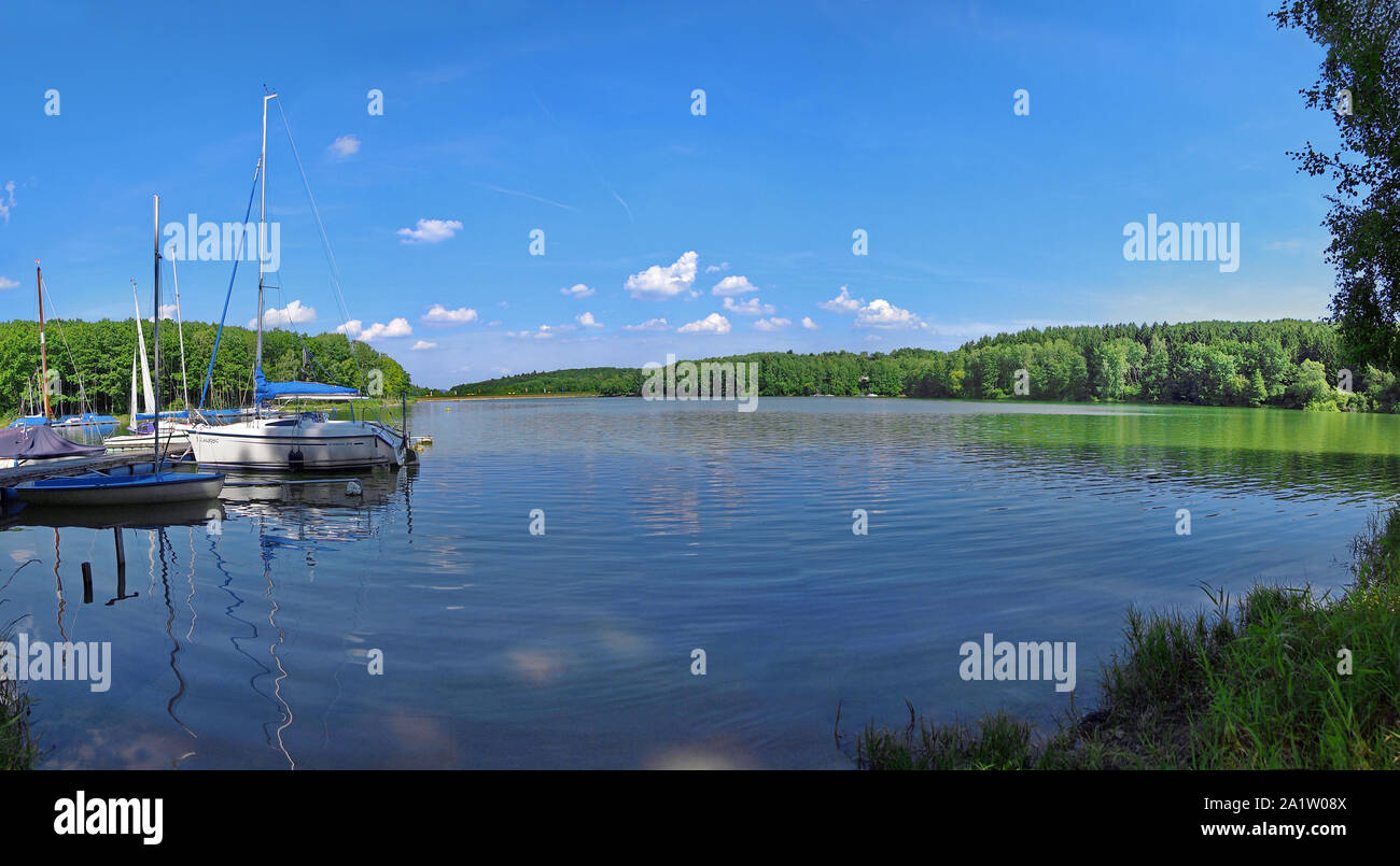 Fishing Lake - Panorama Stock Photo - Alamy