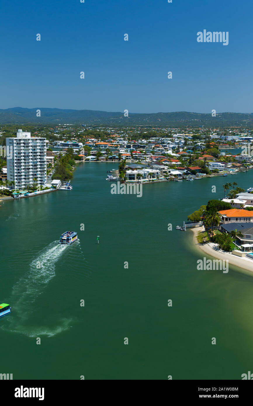 The Nerang River in Surfers Paradise on the Gold Coast in Queensland ...