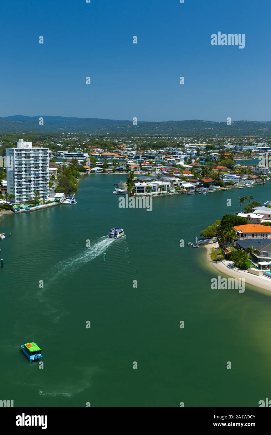The Nerang River in Surfers Paradise on the Gold Coast in Queensland ...
