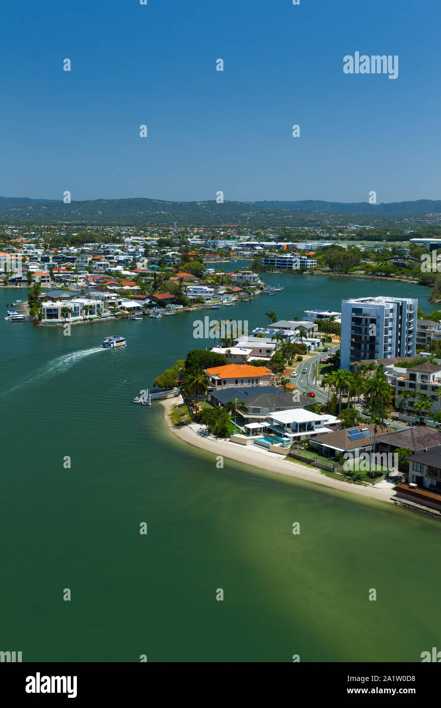 The Nerang River in Surfers Paradise on the Gold Coast in Queensland ...