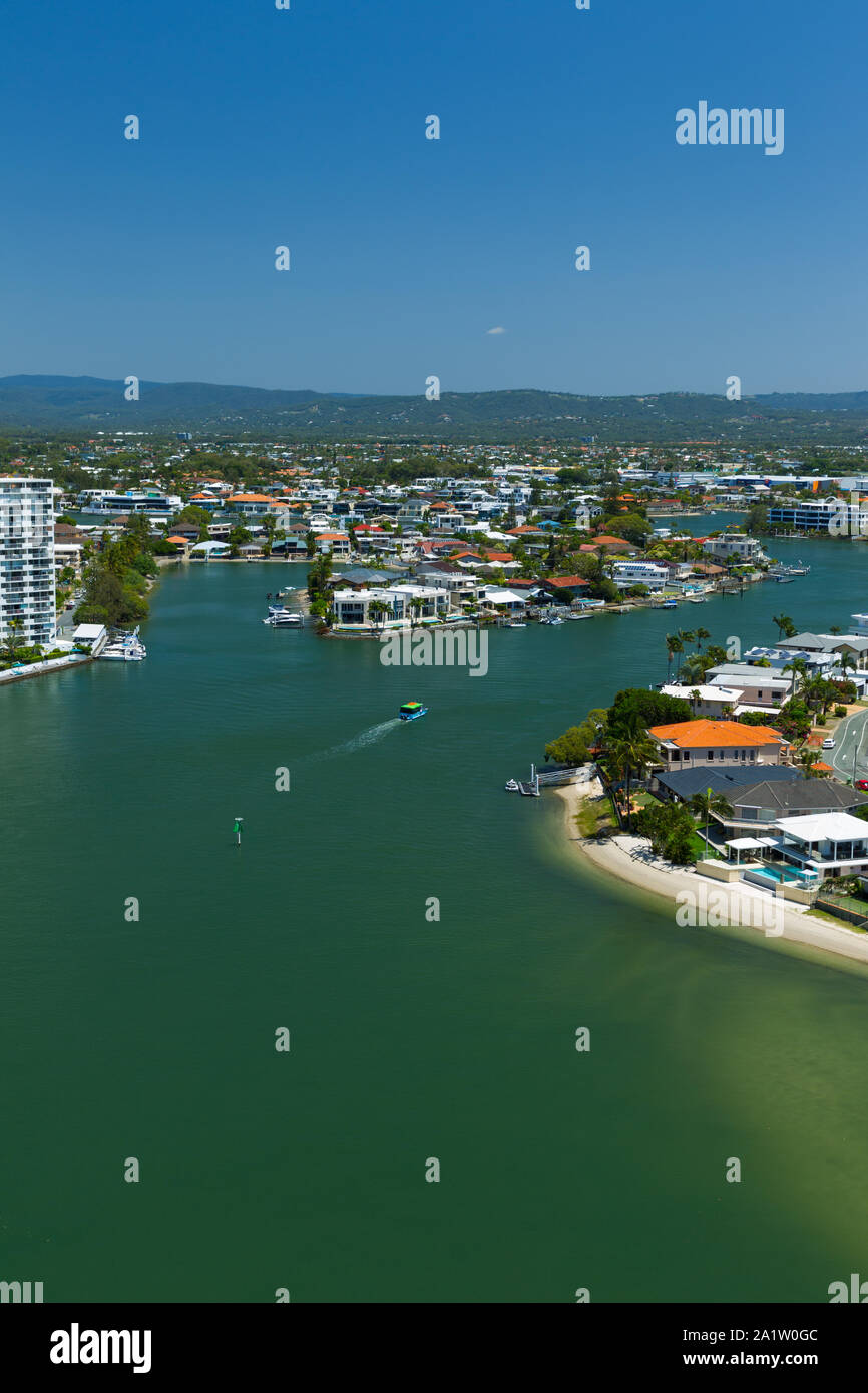 The Nerang River in Surfers Paradise on the Gold Coast in Queensland ...
