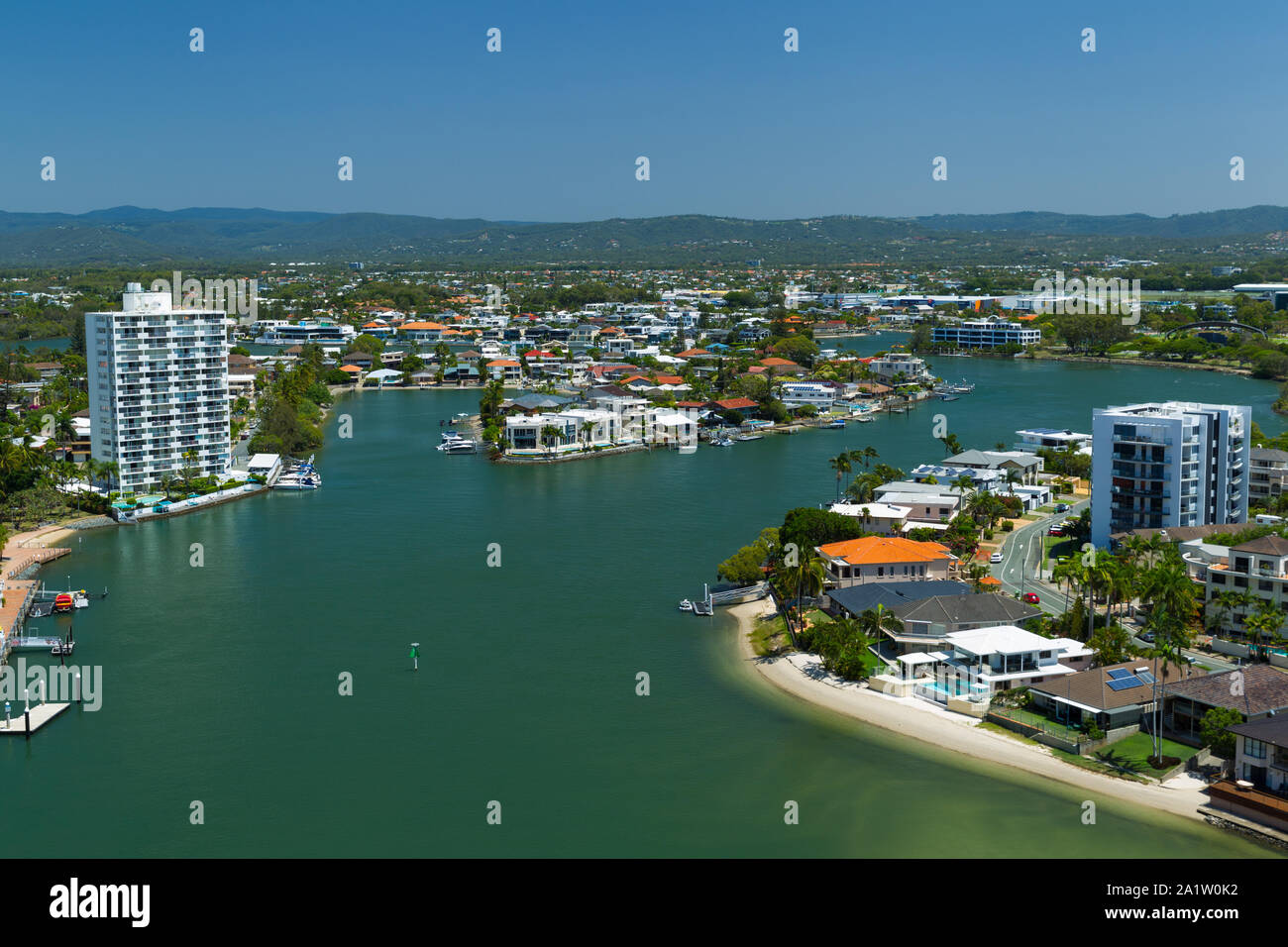 The Nerang River in Surfers Paradise on the Gold Coast in Queensland ...