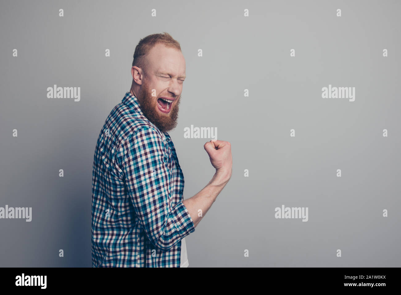 Overjoyed excited male leader carefree hi-res stock photography and ...