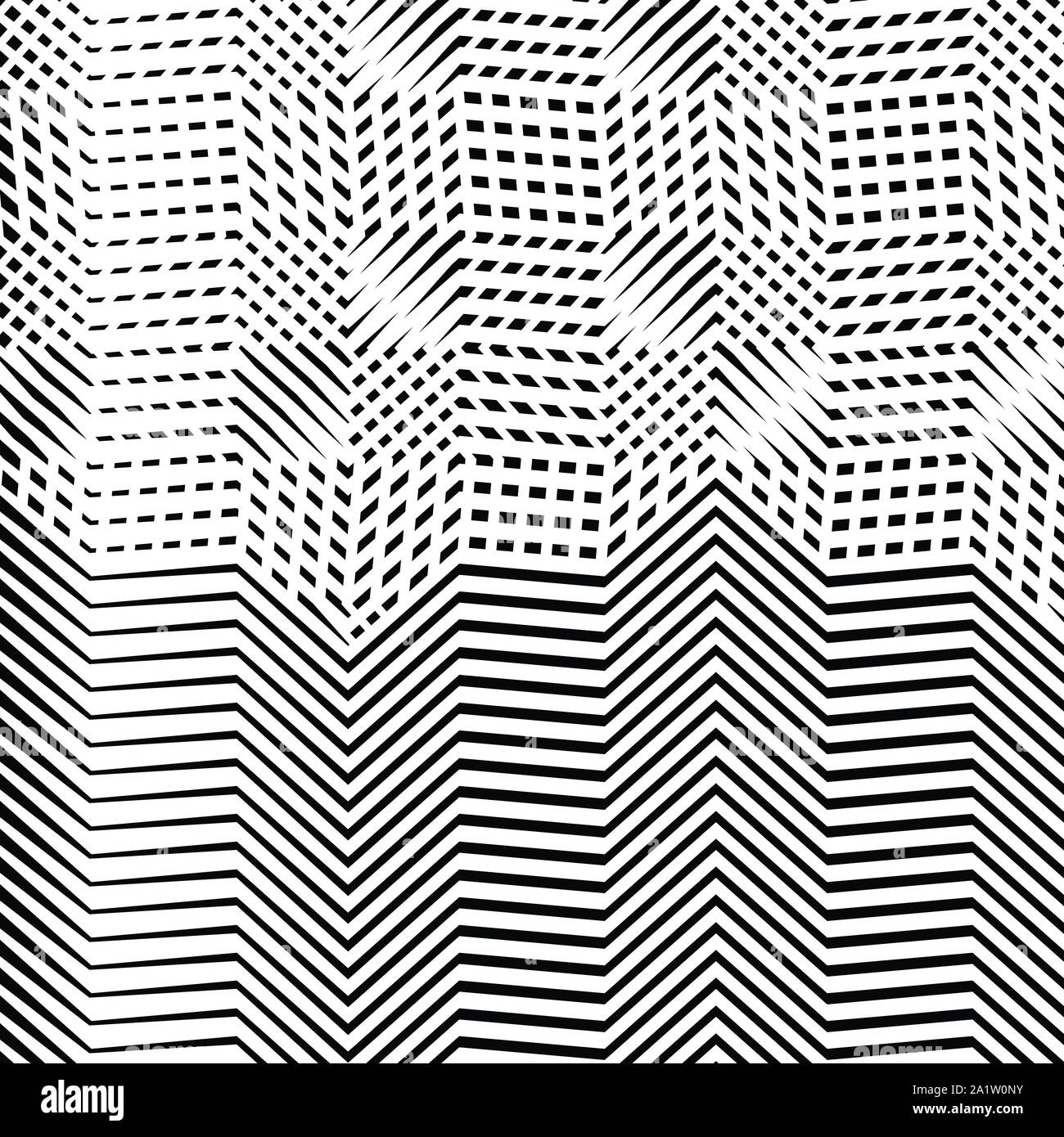 Interlace, interlocking lines. Curve, flex intersecting lines grid, mesh. Interweaved waving ...