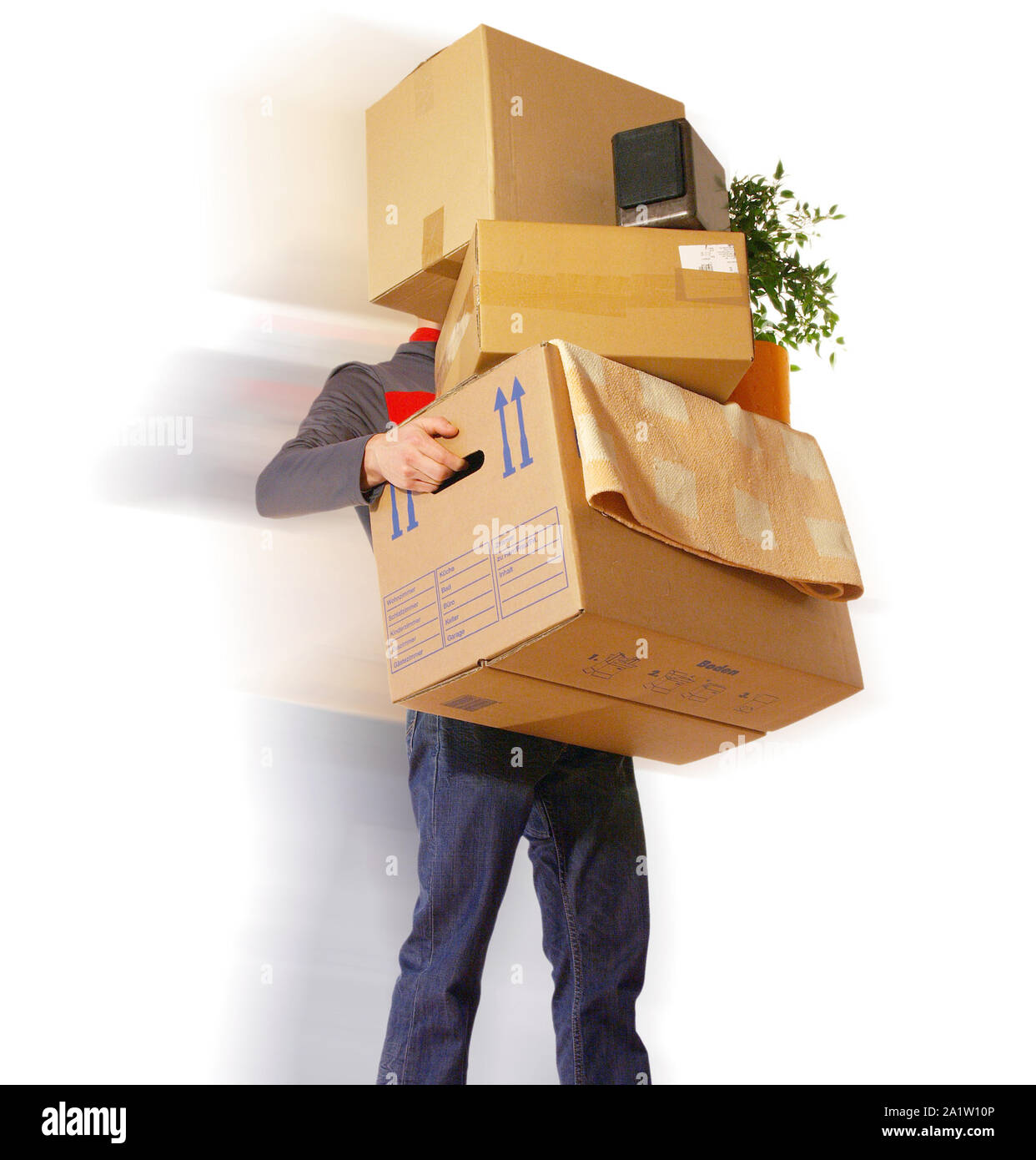 Delivery man box truck house hi-res stock photography and images - Alamy