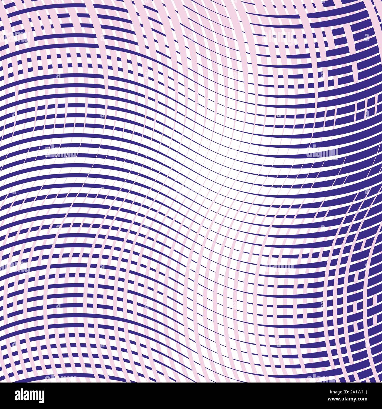 Duotone, 2-color geometric pattern of dense wavy lattice, grid ...