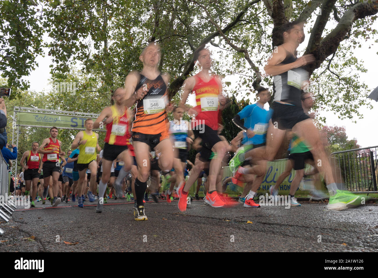 London, UK. Sunday, 29 September, 2019. The Ealing Half Marathon. Photo ...