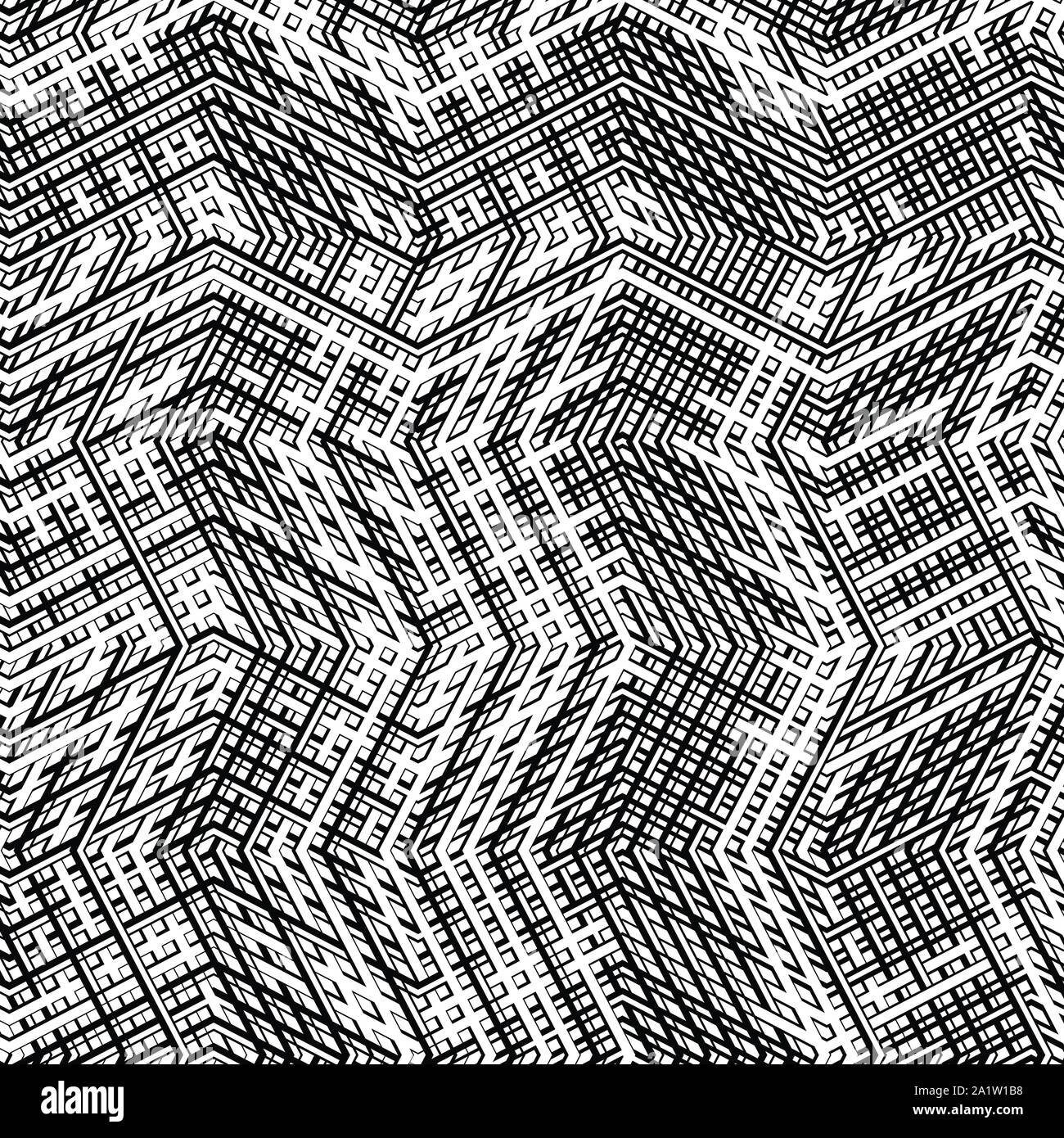 Abstract Geometric Mesh Grid Pattern Of Interweaved Interlocking Lines Stripes Cellular