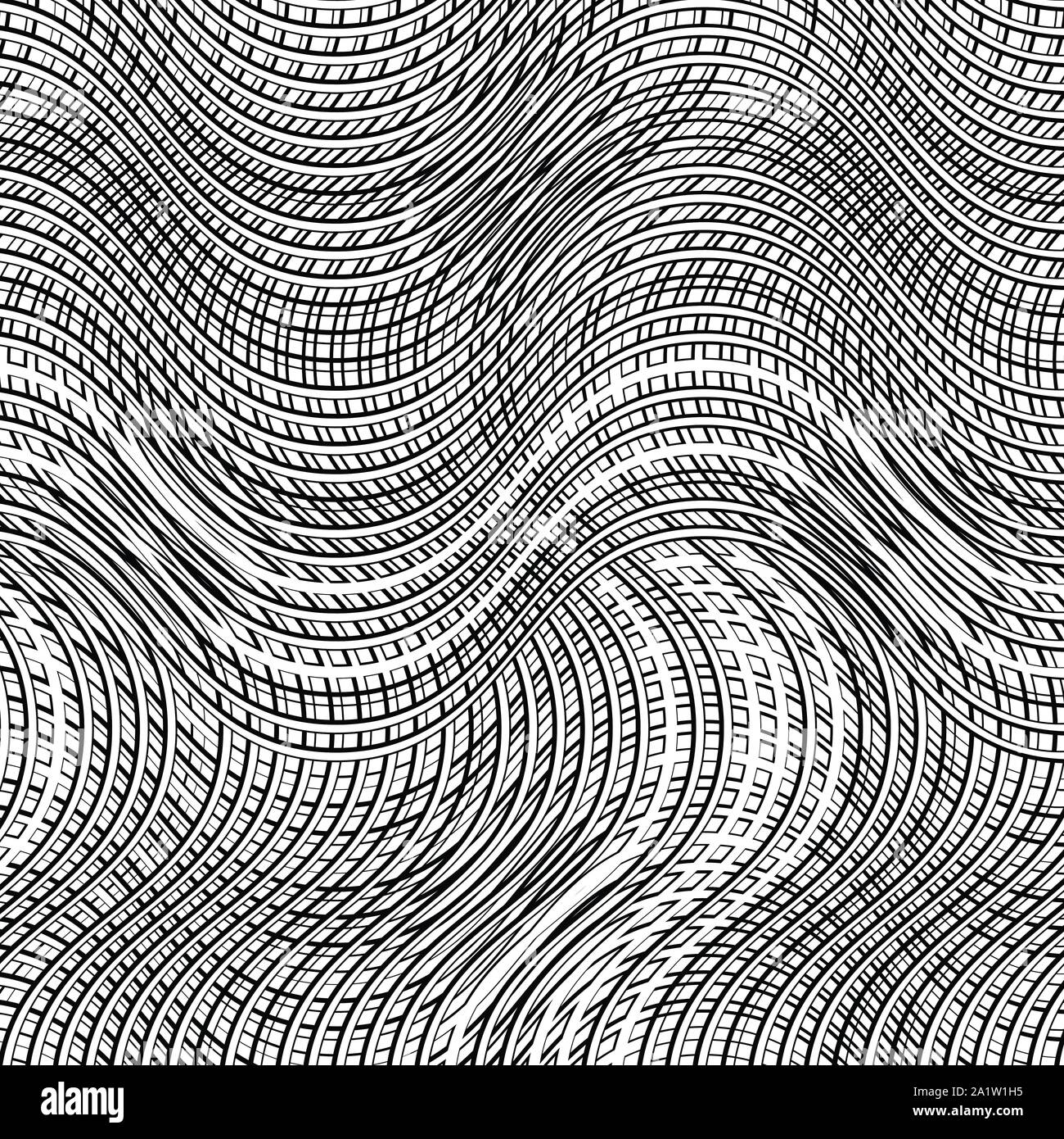 Abstract Geometric Mesh Grid Pattern Of Interweaved Interlocking Lines Stripes Cellular