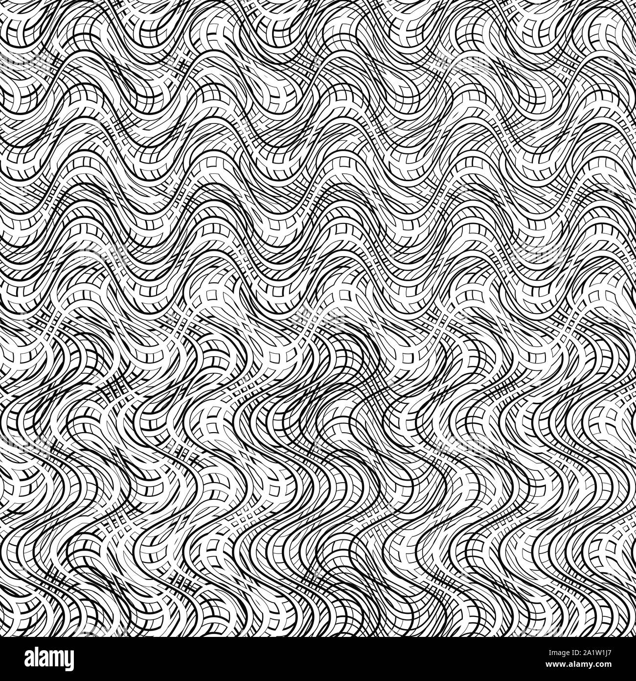 Abstract geometric mesh, grid pattern of interweaved, interlocking lines, stripes. Cellular ...