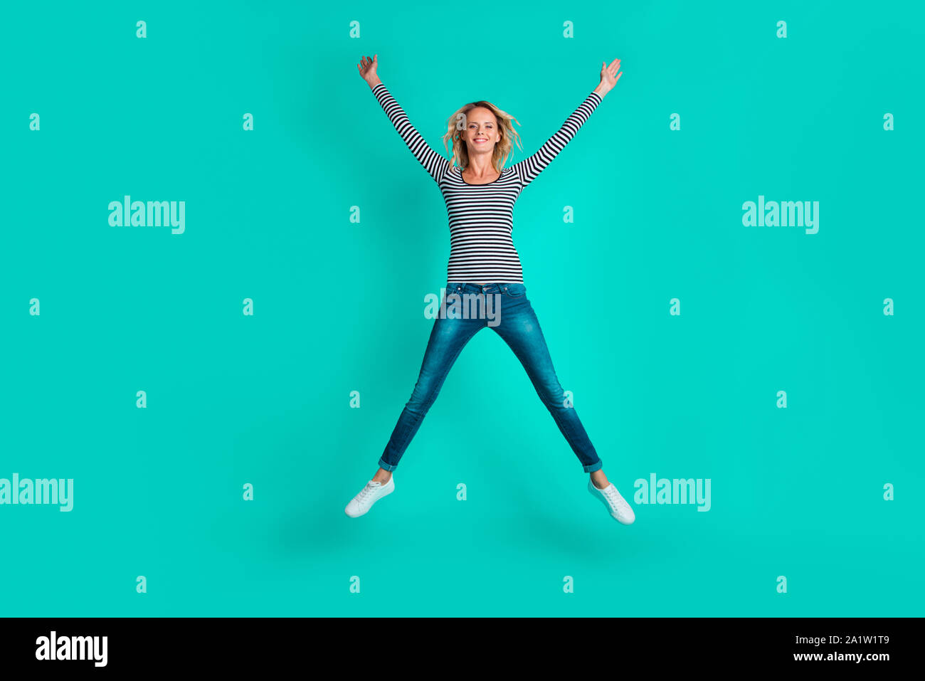 Full length body size portrait of nice attractive cheerful carel Stock ...