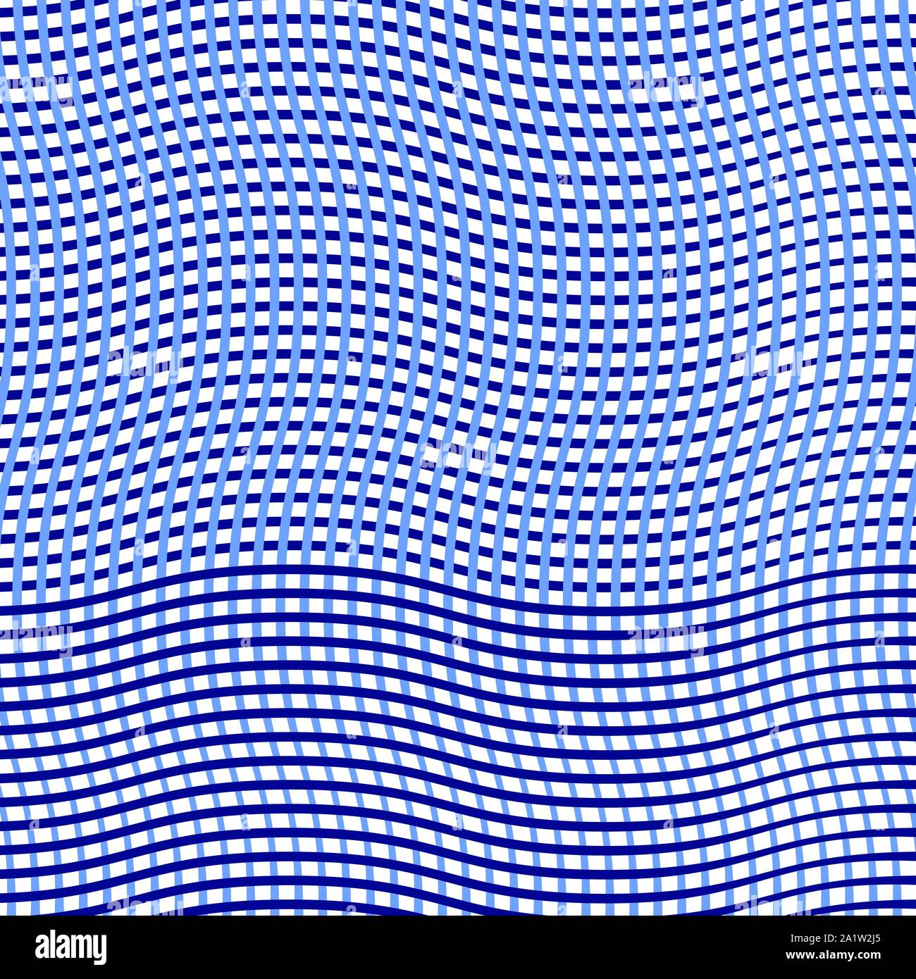 Duotone, 2-color geometric pattern of dense wavy lattice, grid ...