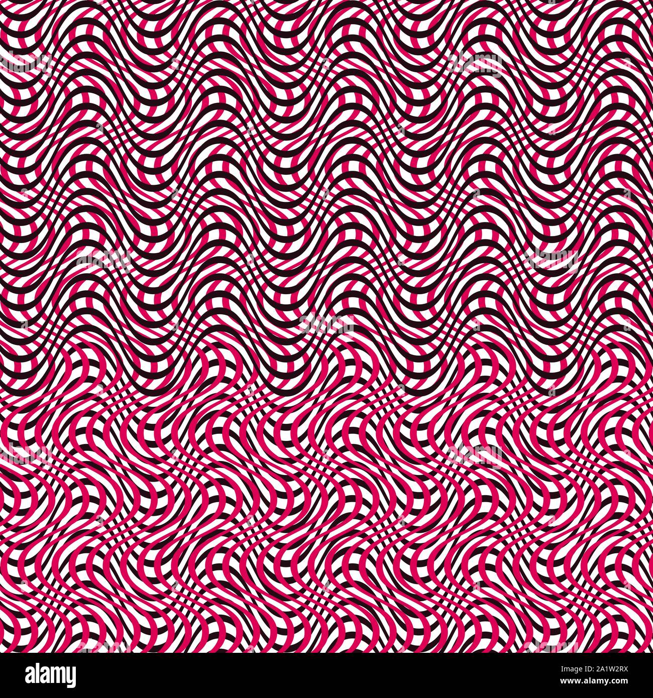 Duotone, 2-color geometric pattern of dense wavy lattice, grid ...