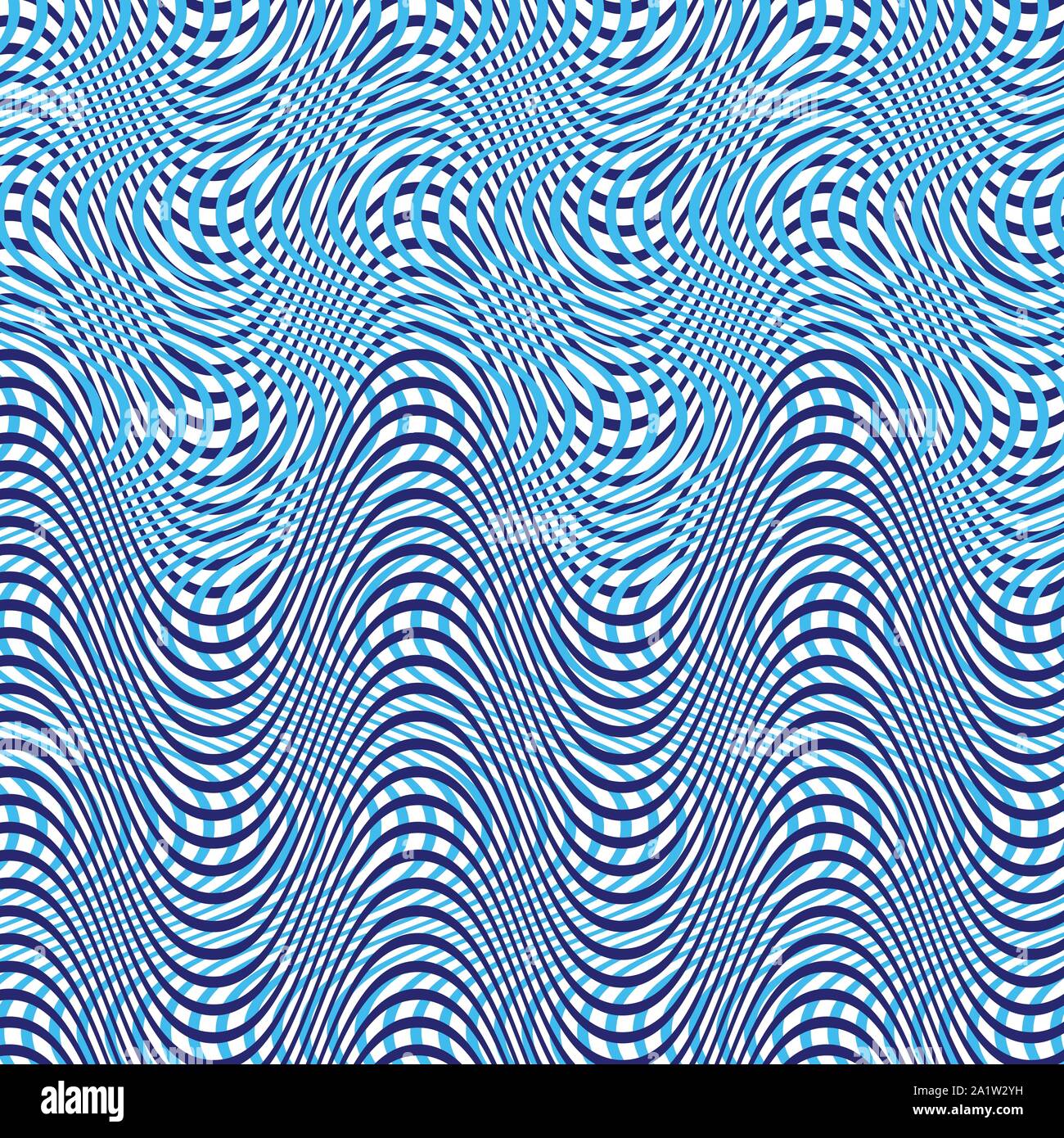 Duotone, 2-color geometric pattern of dense wavy lattice, grid ...