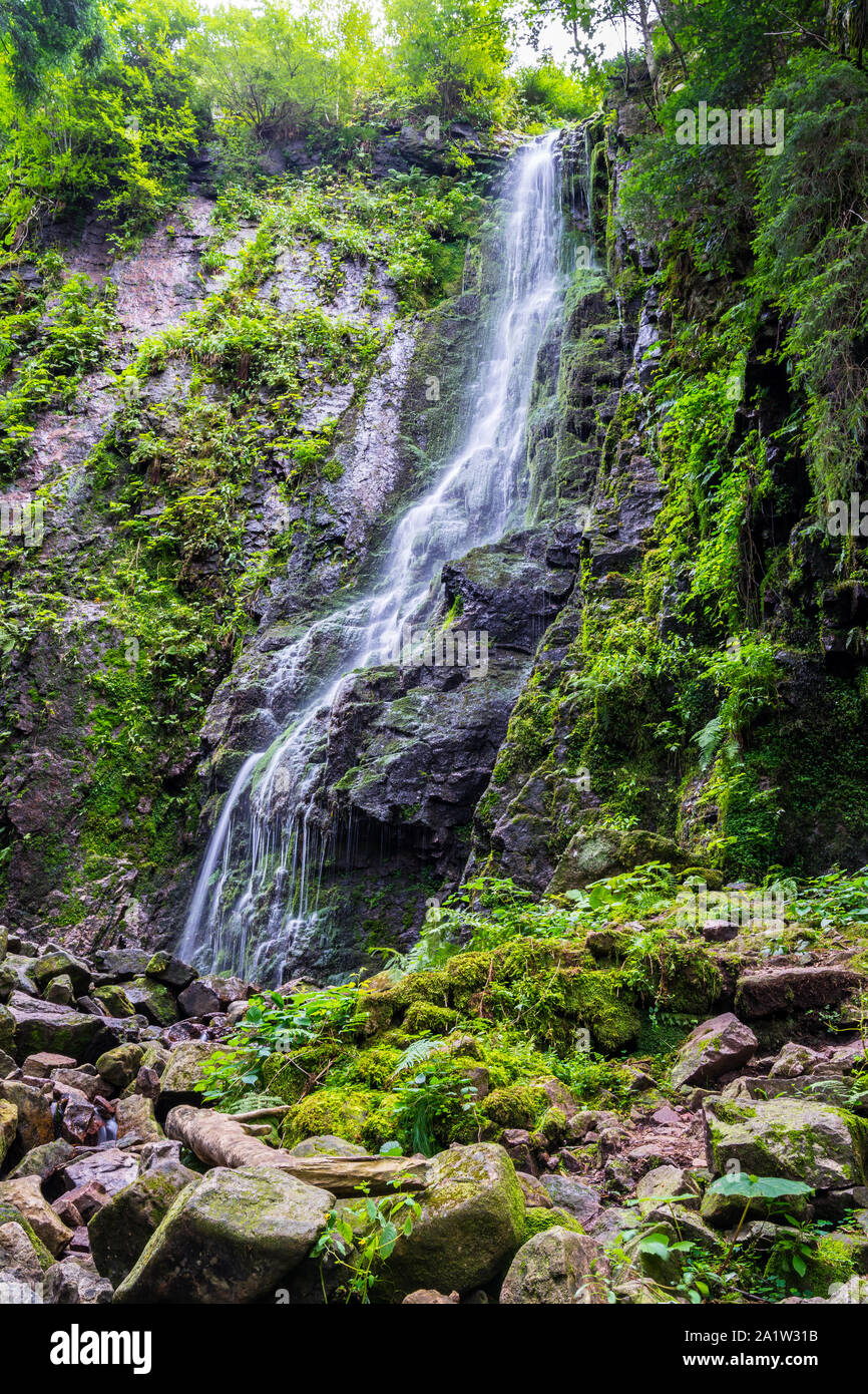Germany, Beautiful burgbachwasserfall a natural waterfall of river ...