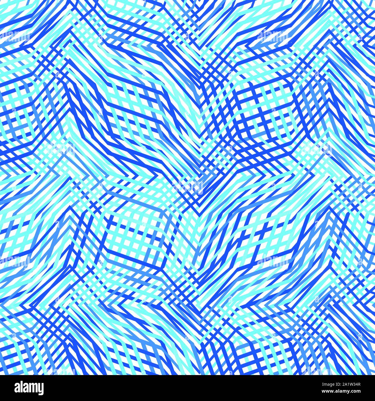 Intersected, interweaved irregular lines, stripes blue grid pattern ...