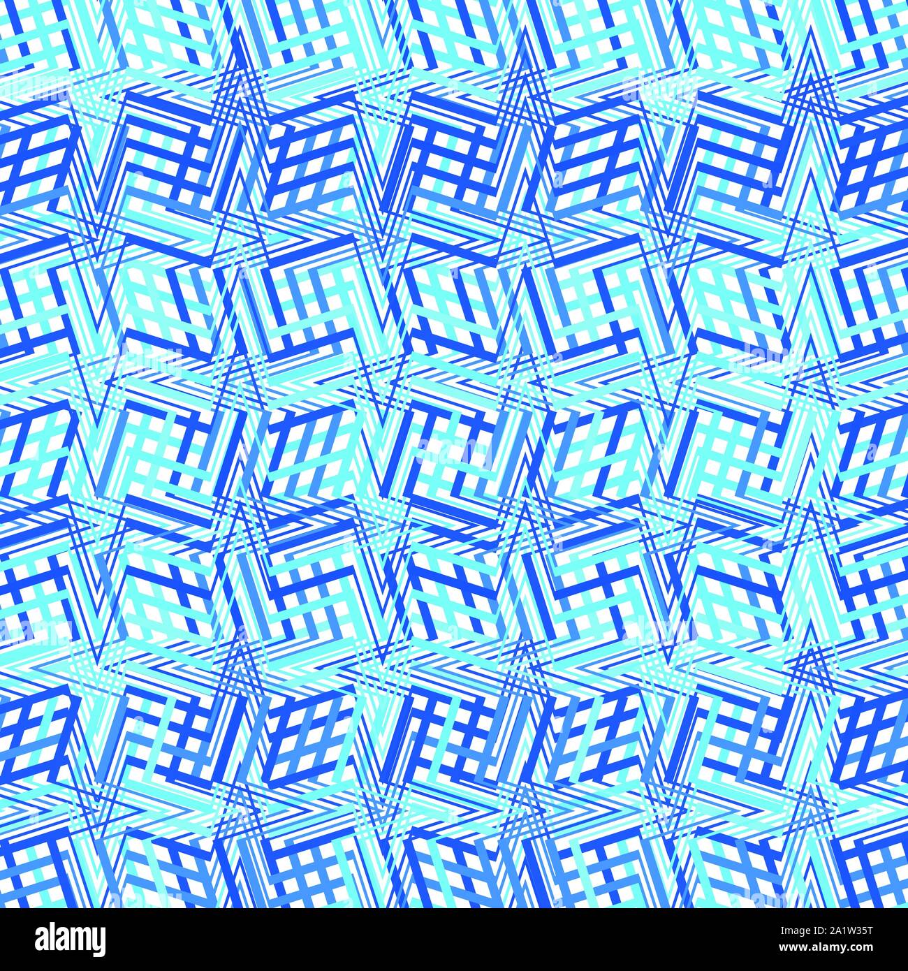 Intersected, interweaved irregular lines, stripes blue grid pattern ...