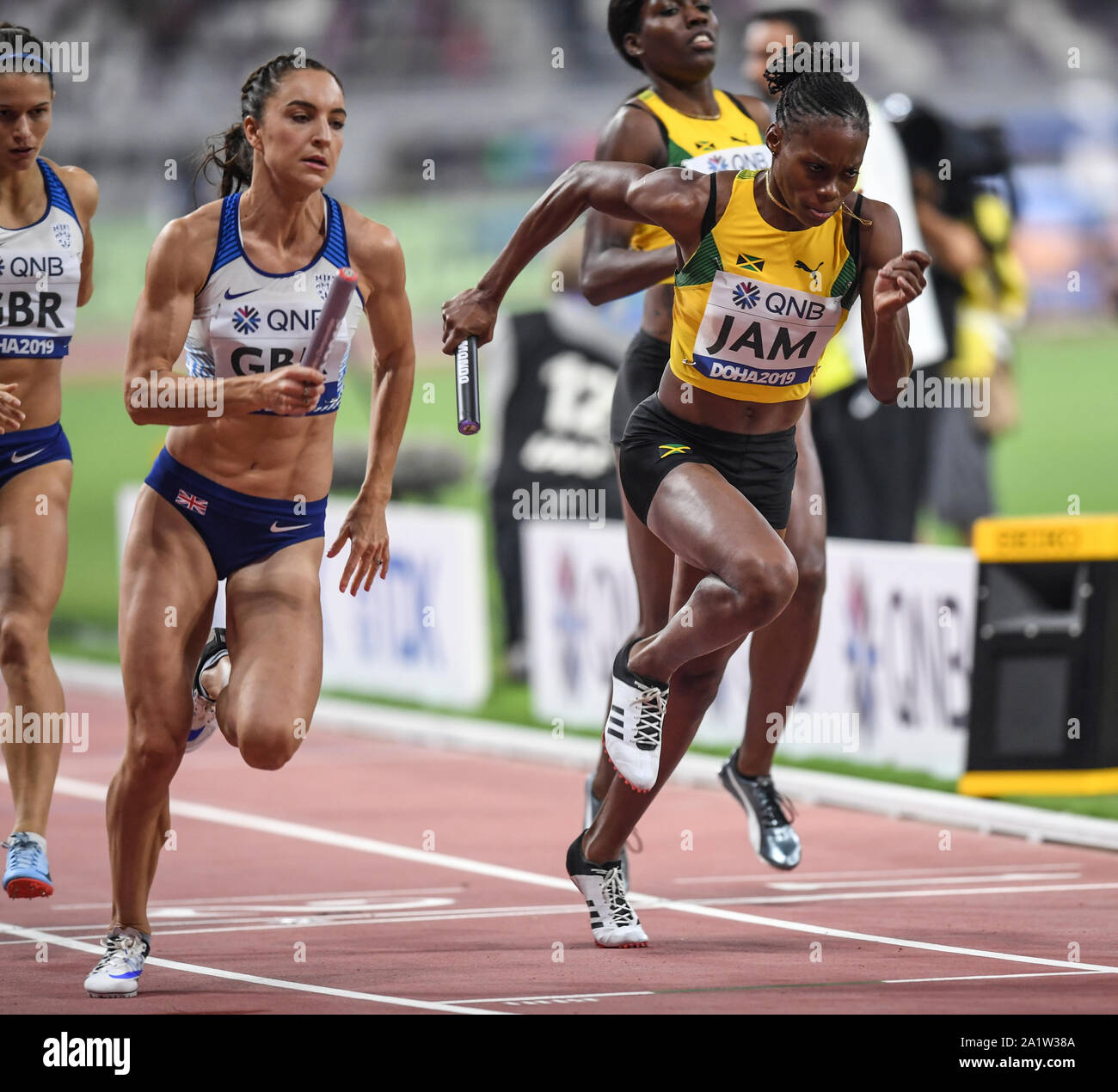 4x400 metres relays: Jamaica, Great Britain. IAAF World Athletics ...
