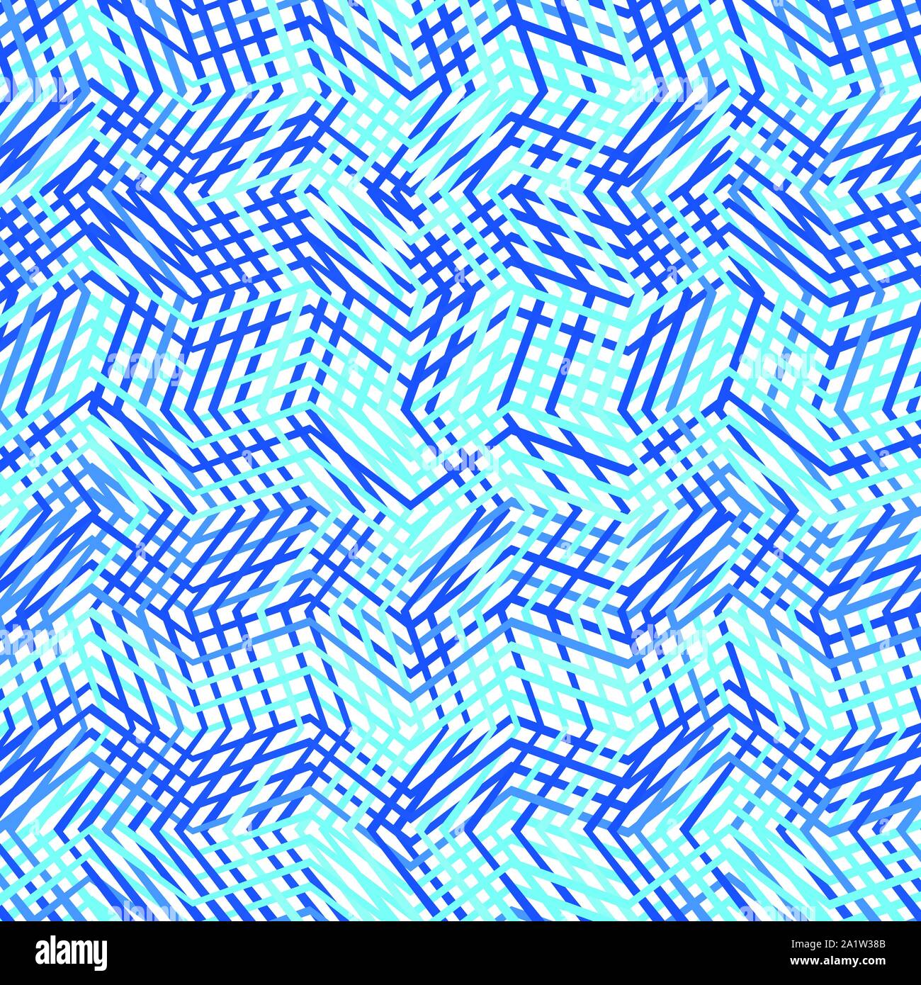 Intersected, interweaved irregular lines, stripes blue grid pattern ...