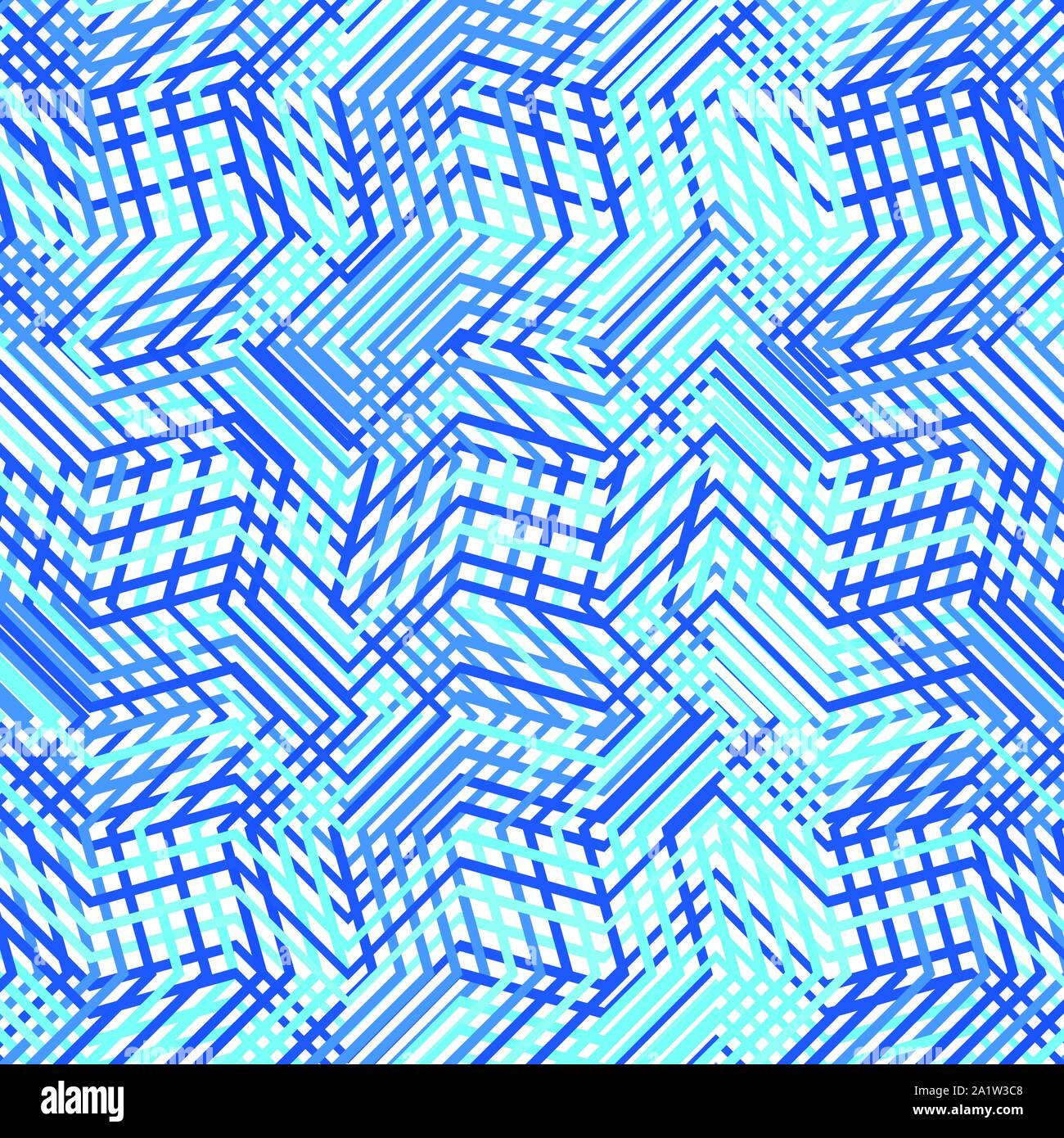 Intersected, interweaved irregular lines, stripes blue grid pattern ...