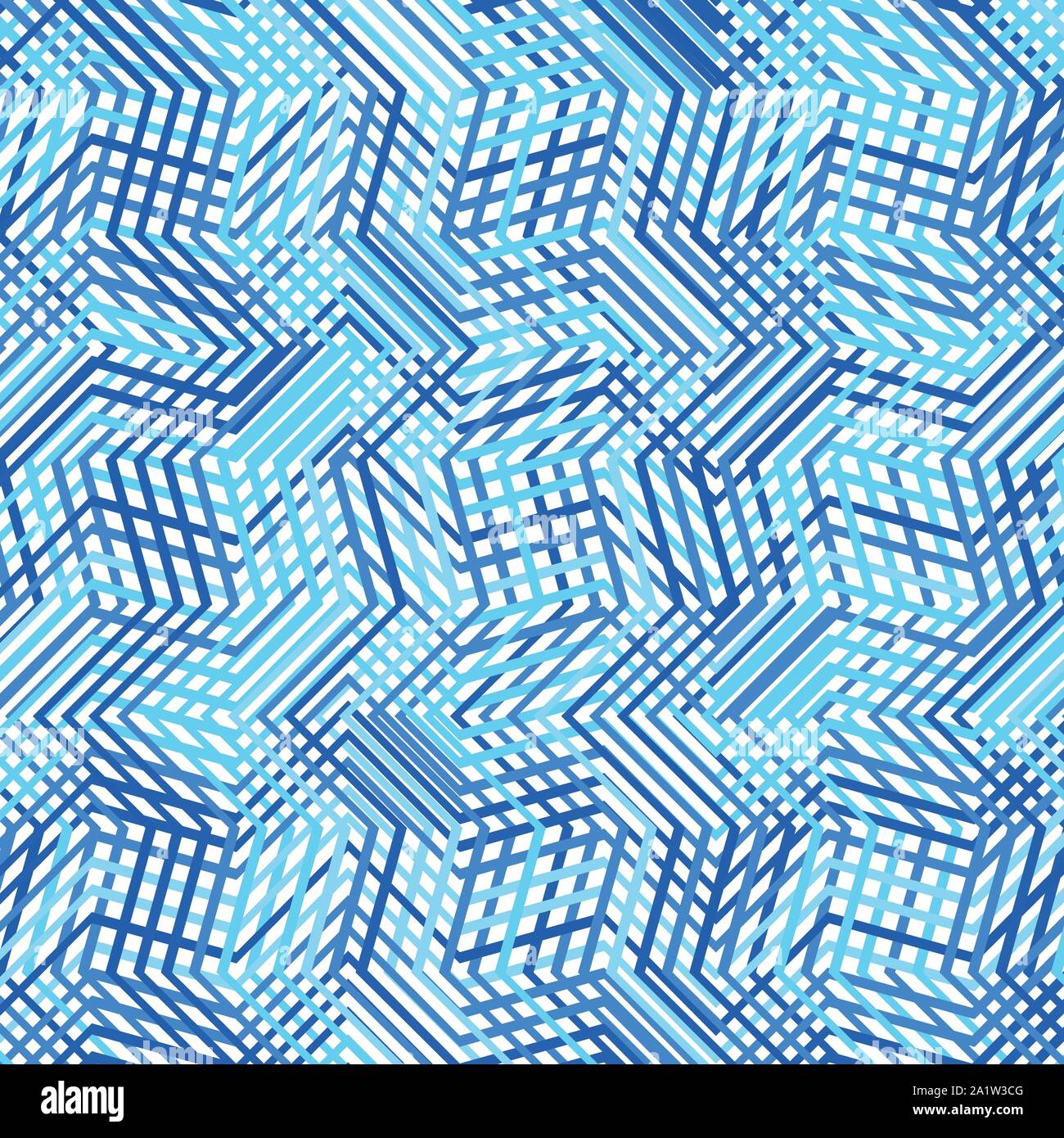 Intersected, interweaved irregular lines, stripes blue grid pattern ...