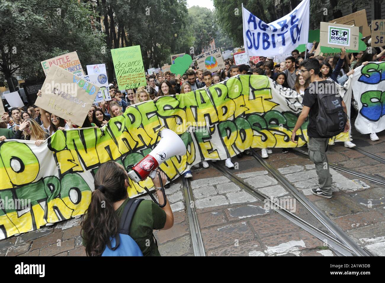 Milan (Italy), 27 September 2019, third "Global Strike for Future ...