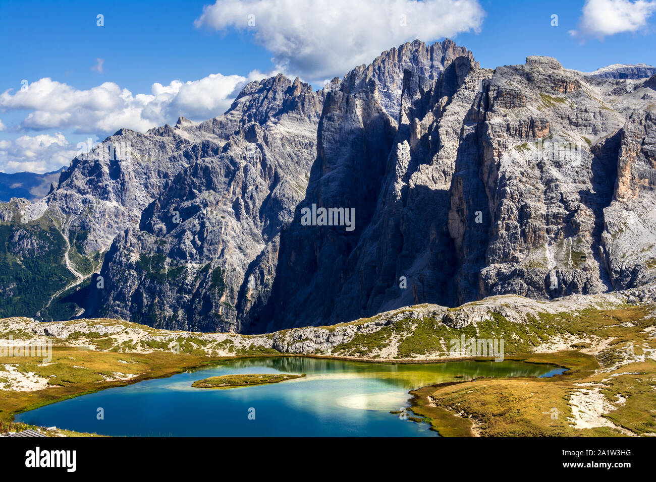 drei zinnen peaks in the dolomite mountains Stock Photo - Alamy
